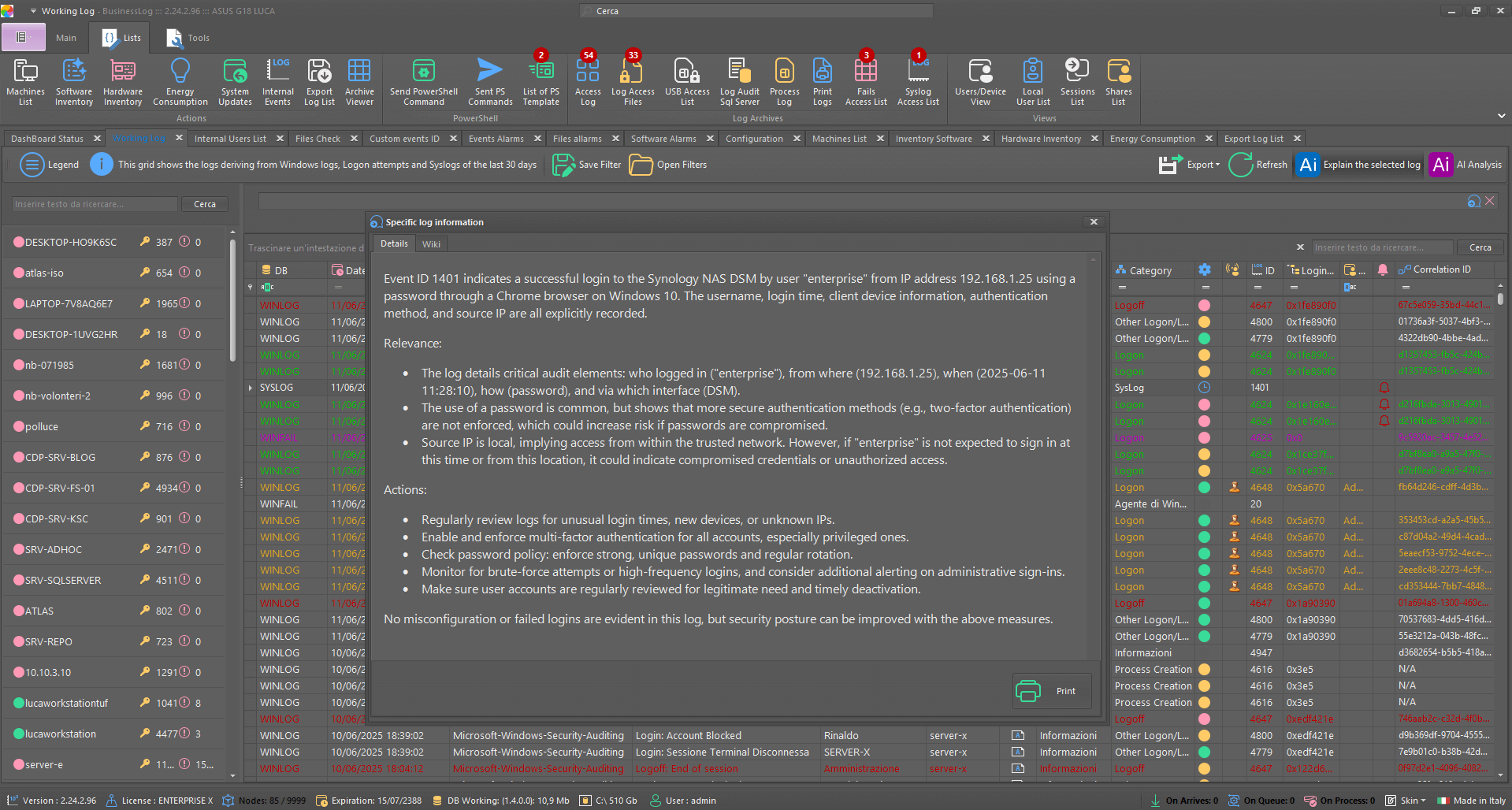 BusinessLOG Server — Enterprise Log Management for GDPR, NIS2 & ISO 27001