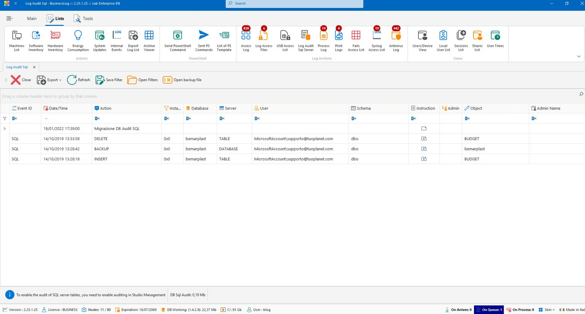 BusinessLOG Server — Enterprise Log Management for GDPR, NIS2 & ISO 27001