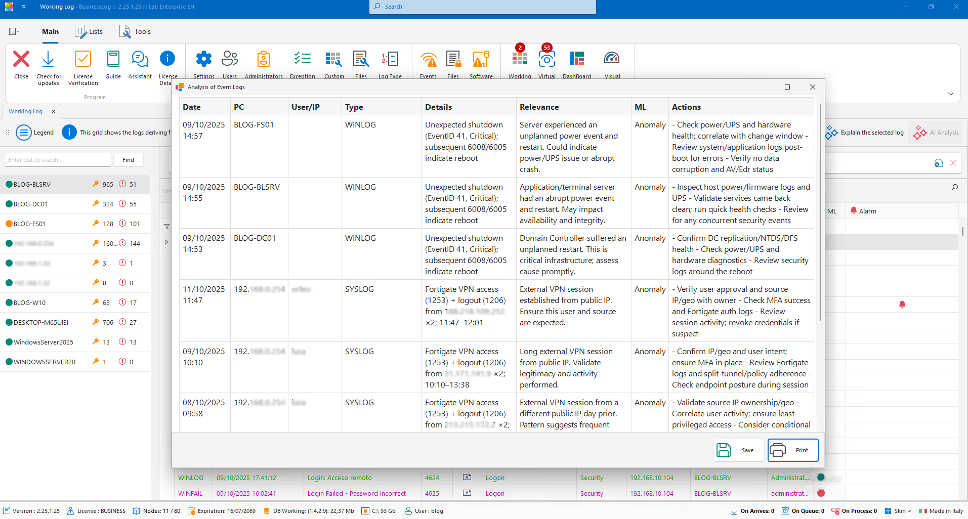 BusinessLOG Server — Enterprise Log Management for GDPR, NIS2 & ISO 27001
